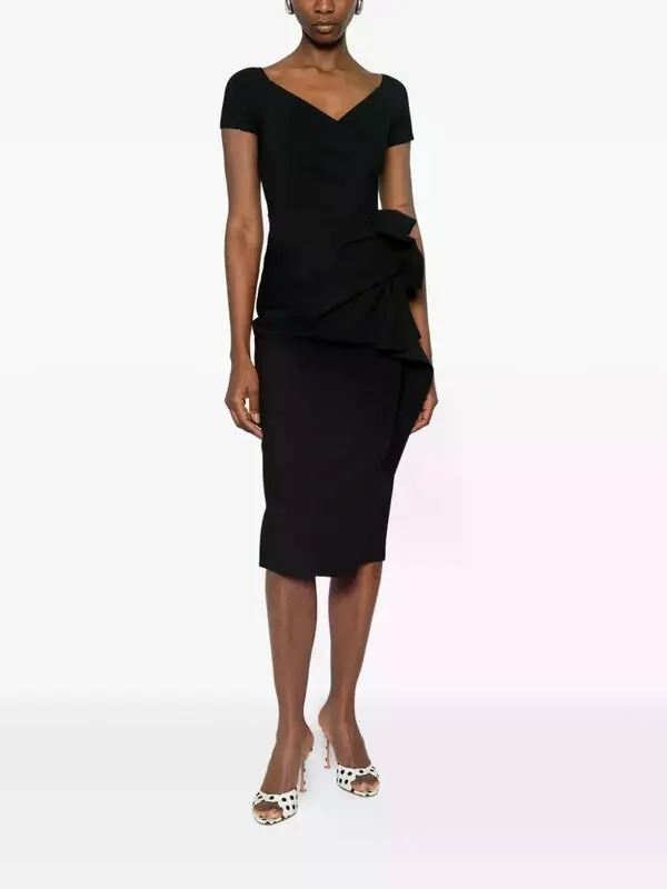 Chiara Boni La Petite Robe Silveria Ruffled Midi Dress In Black - 31% Off |  Editorialist