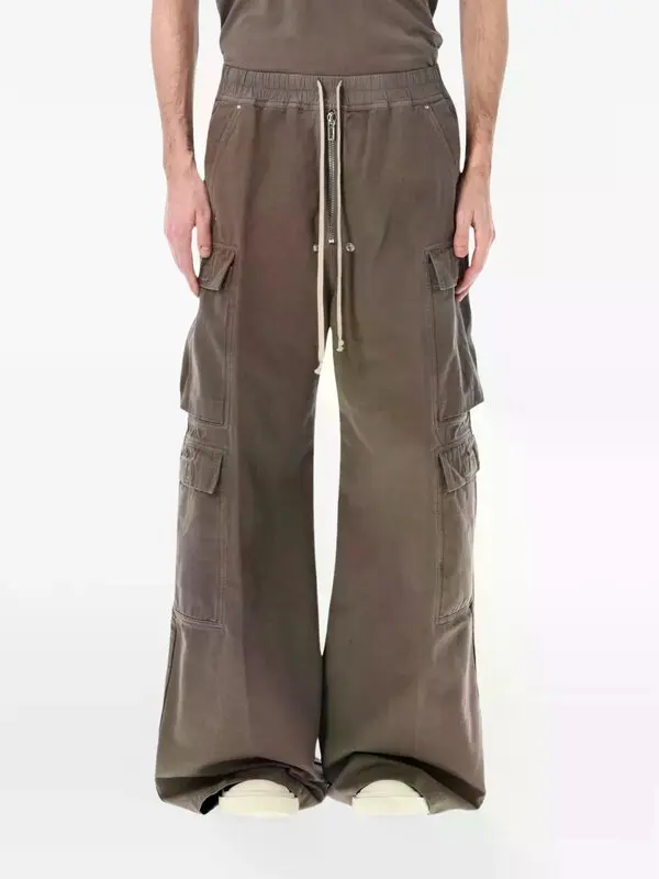 Rick Owens Jumbo Belas Double Cargo Cotton Trousers - Brown