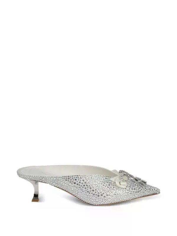 JIMMY CHOO Auria Embellished Mules - Silver