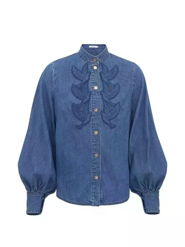 Zimmermann Button Denim Shirt - Blue