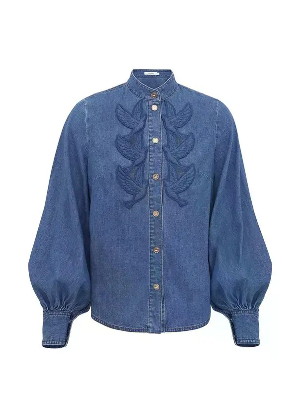 Zimmermann Button Denim Shirt - Blue