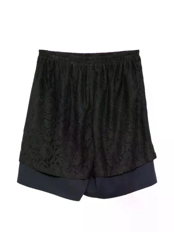 PUSHBUTTON Lace-embellished Shorts