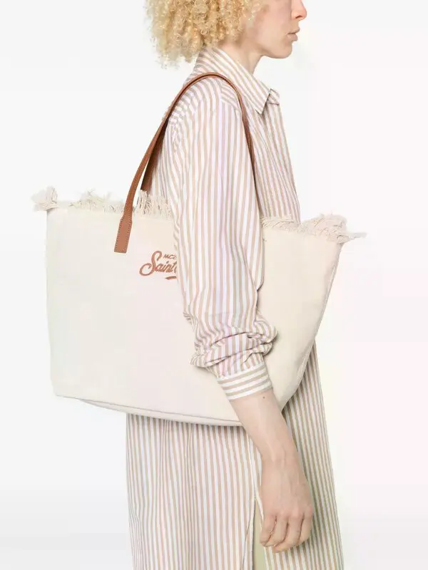 MC2 SAINT BARTH Fringed Detail Tote Bag - Neutrals