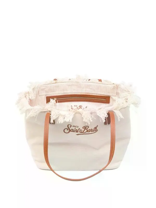 MC2 SAINT BARTH Fringed Detail Tote Bag - Neutrals