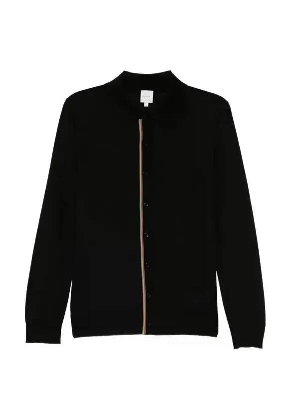 Paul Smith Striped Wool Cardigan - Black
