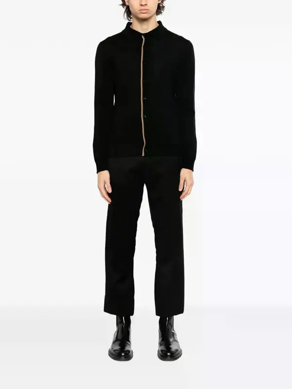 Paul Smith Striped Wool Cardigan - Black