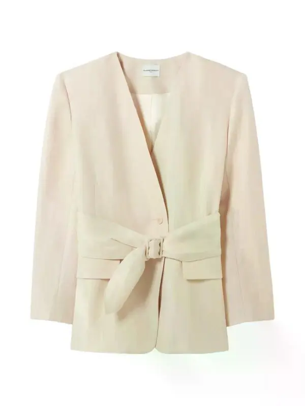 Claudie Pierlot Belted Pocket Blazer - Neutrals
