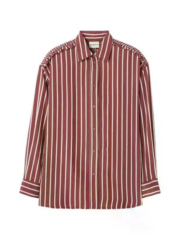 Claudie Pierlot Striped Ruffled Shirt - Red
