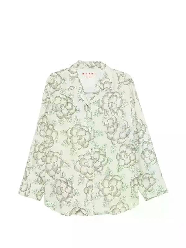 Marni Floral Print Shirt - Neutrals