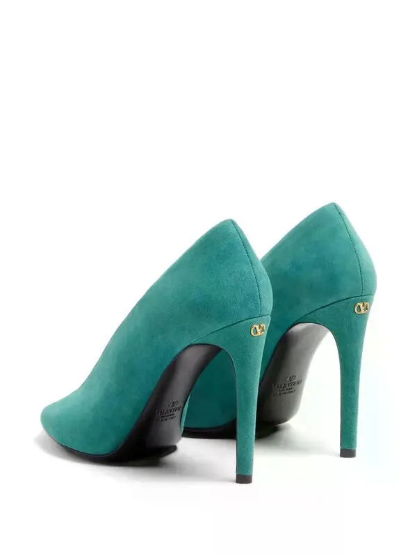 Valentino Garavani Open-toe Suede Pumps 105mm - Blue