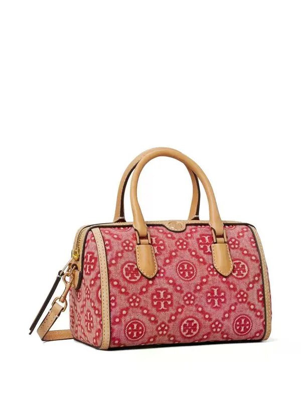 Tory Burch T Monogram Denim Petite Barrel Bag - Red