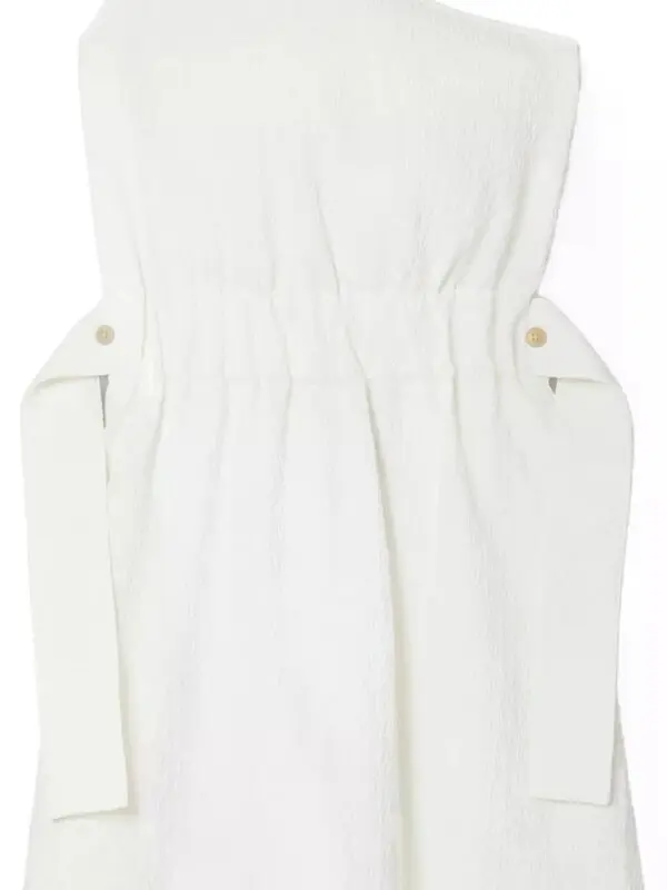 Tory Burch One-shoulder Belted Cotton Dress - White