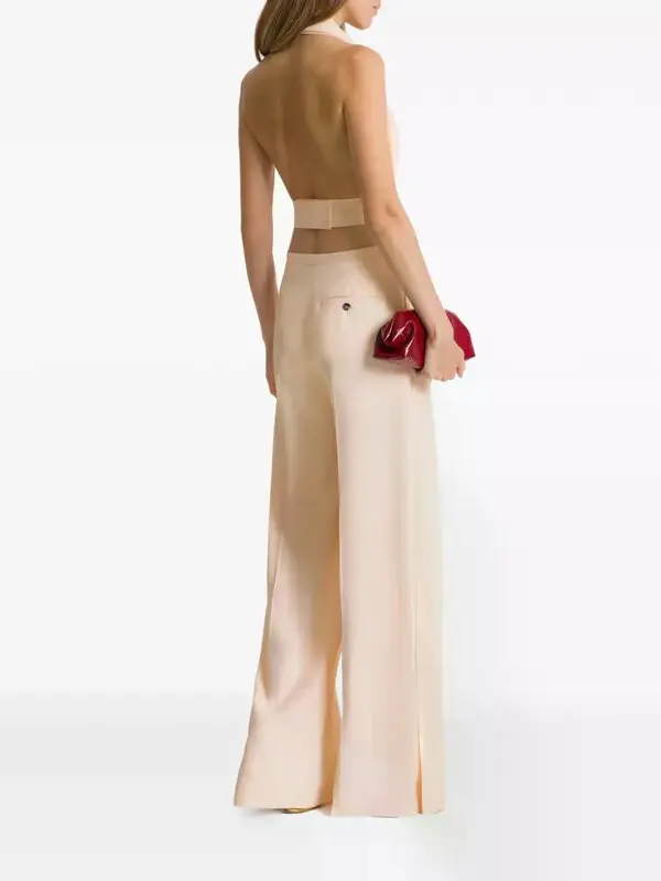 Alberta Ferretti Pressed-crease Wide-leg Trousers - Pink