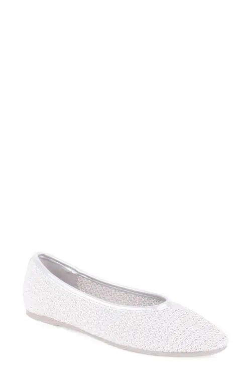 Tahari Woven Ballerina Flat - Grey/silver