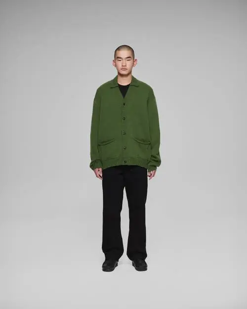 VOWELS Wool And Cashmere Blend Shirt Cardigan - Olive