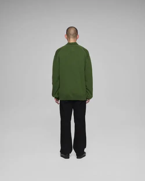 VOWELS Wool And Cashmere Blend Shirt Cardigan - Olive
