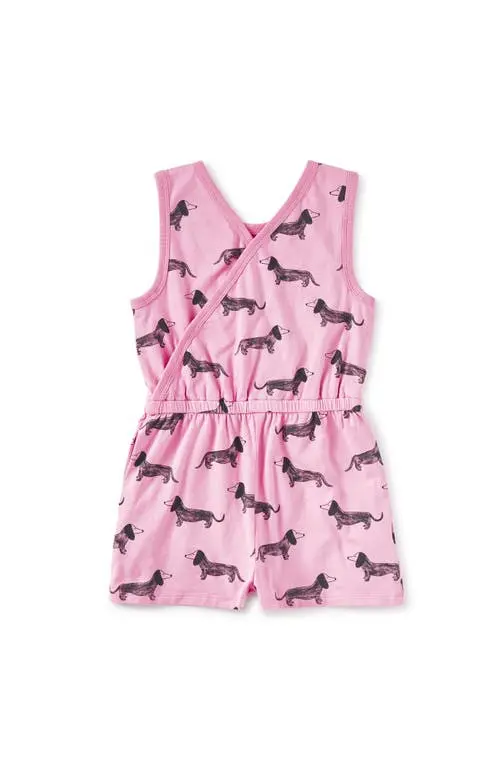 TEA COLLECTION Reversible Wrap Romper - Dachshunds
