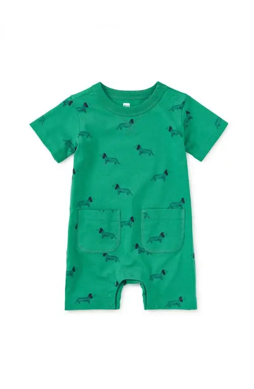 TEA COLLECTION Double Pocket Baby Romper - Dachshunds