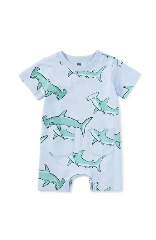 TEA COLLECTION Double Pocket Baby Romper - Hungry Hammerheads
