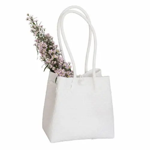 Pink Haley Darla Recycled Plastic Woven Tote - White