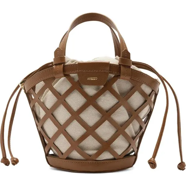 AREZZO Small Petra Leather Bucket Bag - Soul Natural/natural
