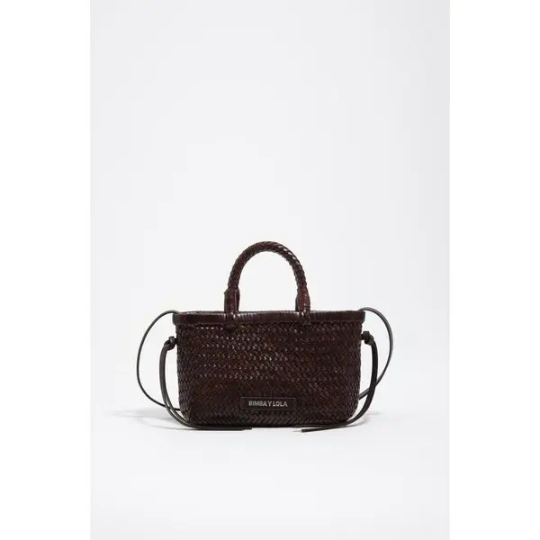 Bimba Y Lola Plaited Leather Xs Bag - Dark Brown