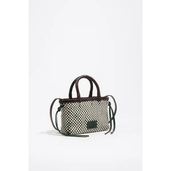 Bimba Y Lola Plaited Leather Xs Bag - Dark Green