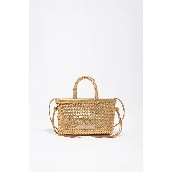 Bimba Y Lola Plaited Leather Xs Bag - Gold