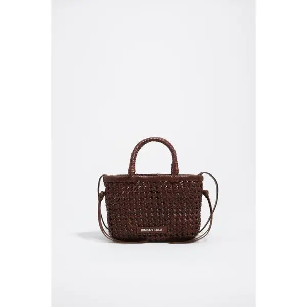 Bimba Y Lola Plaited Leather Xs Bag - Nut