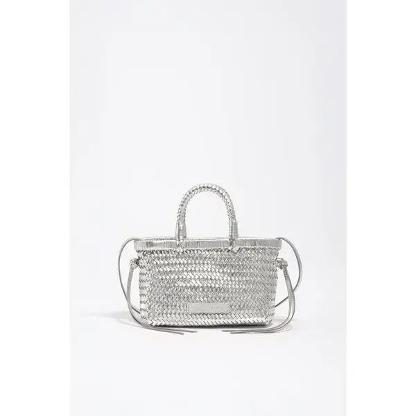 Bimba Y Lola Plaited Leather Xs Bag - Silver