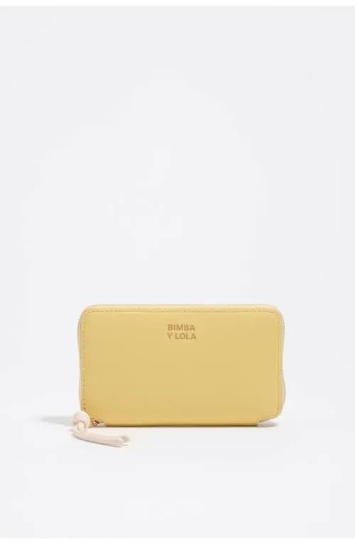 Bimba Y Lola Medium Leather Horizontal Wallet - Banana