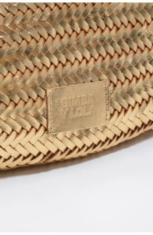Bimba Y Lola Braided Leather Shopper Bag - Gold
