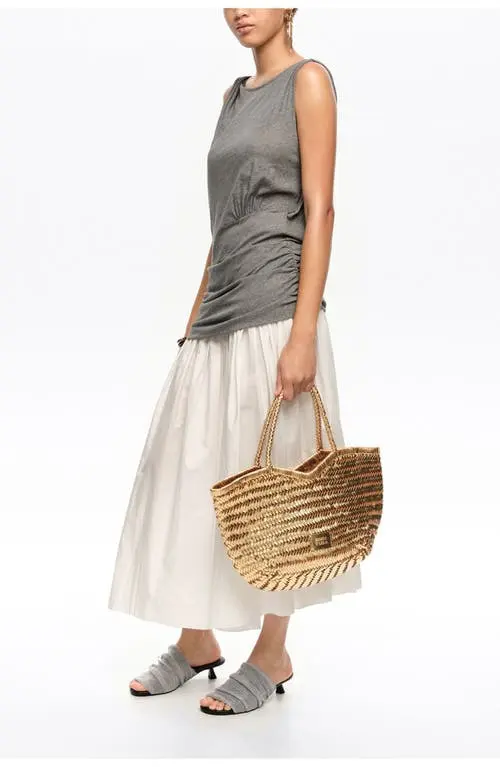 Bimba Y Lola Braided Leather Shopper Bag - Gold