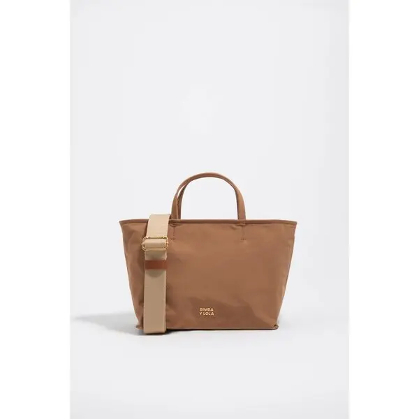 Bimba Y Lola Medium Gabardine Shopper Bag - Cinnamon
