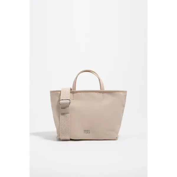 Bimba Y Lola Medium Gabardine Shopper Bag - Sand