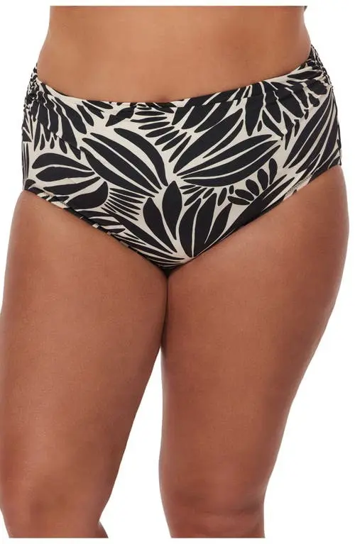 GOTTEX Shirred High-waist Swim Bottom - Black-white