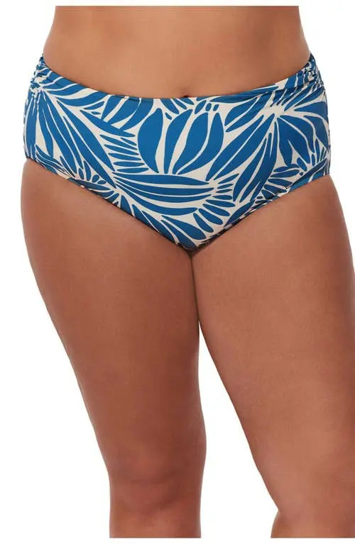 GOTTEX Shirred High-waist Swim Bottom - Petrol-white