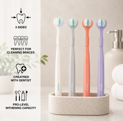 PURSONIC 3d Tech 360° Full Coverage Toothbrush Set - Pink