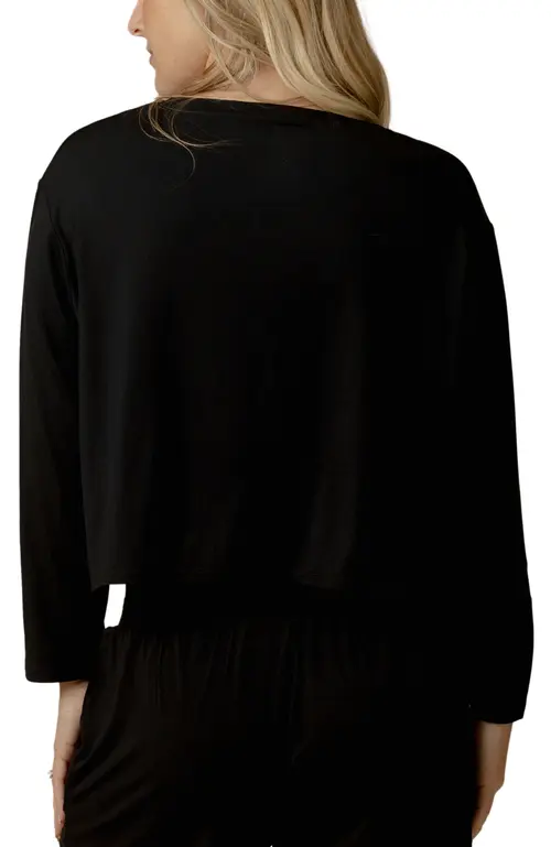KINDRED BRAVELY Aria Long Sleeve Cropped Top - Black