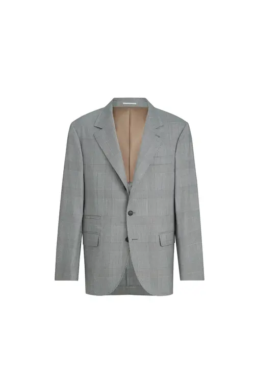 Brunello Cucinelli Prince Of Wales Blazer - Grey