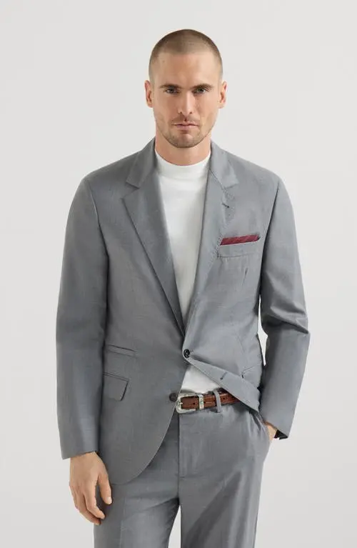 Brunello Cucinelli Hopsack Blazer - Grey