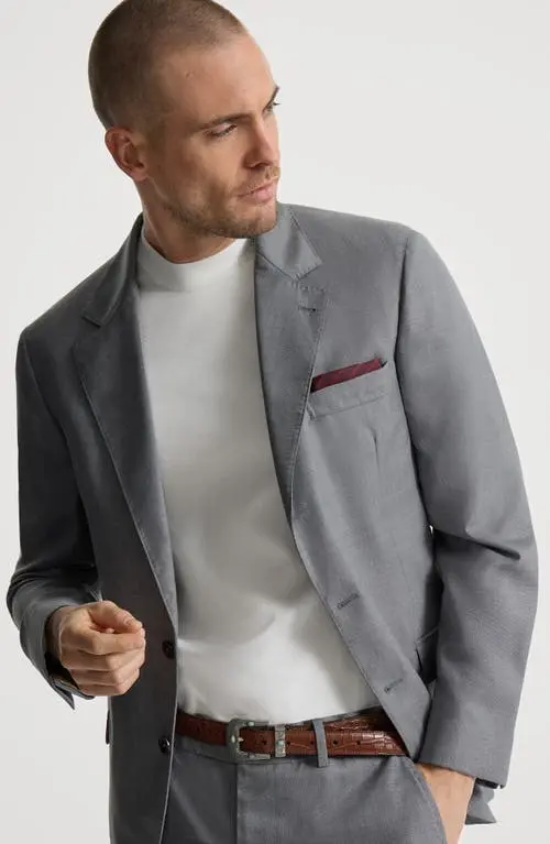 Brunello Cucinelli Hopsack Blazer - Grey