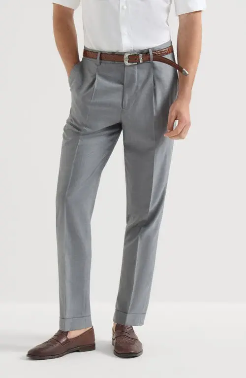 Brunello Cucinelli Leisure Fit Hopsack Trousers - Grey