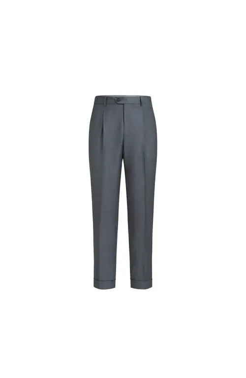 Brunello Cucinelli Super 150s Virgin Wool Batavia Trousers - Medium Grey