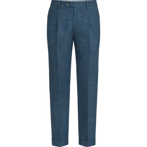 Brunello Cucinelli Houndstooth Pleated Trousers