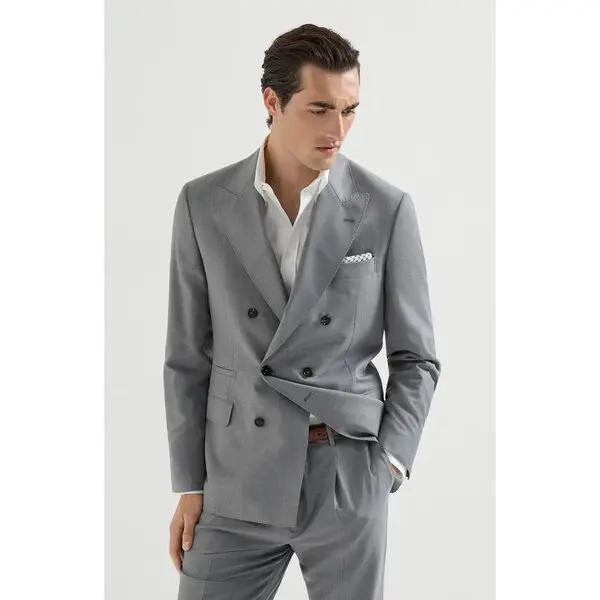 Brunello Cucinelli Hopsack Blazer - Grey