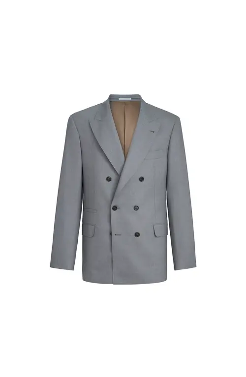 Brunello Cucinelli Hopsack Blazer - Grey