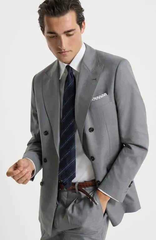Brunello Cucinelli Hopsack Blazer - Grey