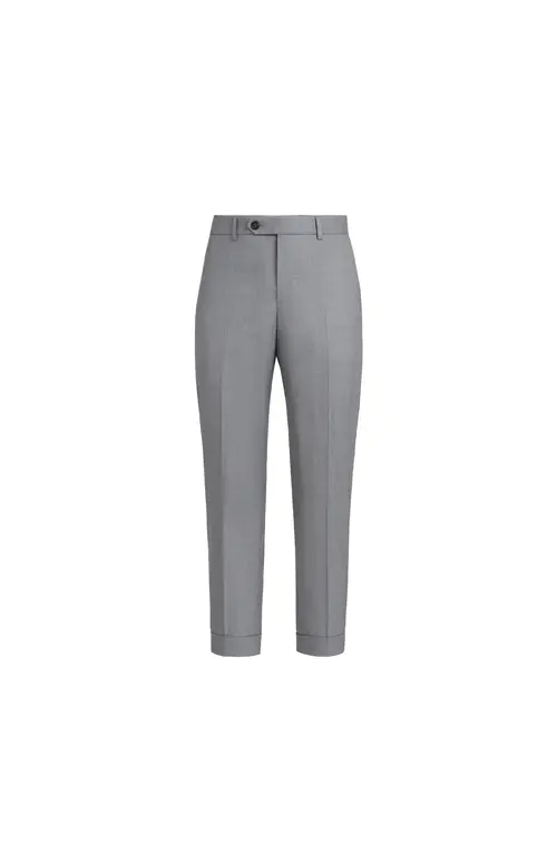 Brunello Cucinelli Leisure Fit Trousers In Hopsack Blend - Grey