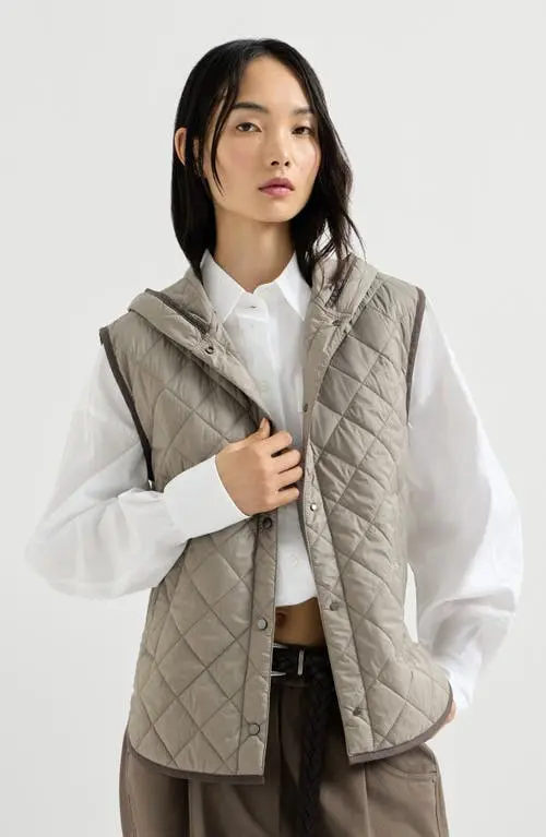 Brunello Cucinelli Vest With Thermore® Padding - Light Brown